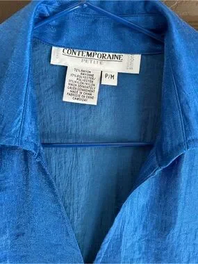 Simons | Jackets & Coats | Simons Vibrant Blue Asymmetric Petite Womens ...